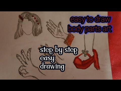 How to draw a Human body parts art step by step..#easyart #simpleart ...