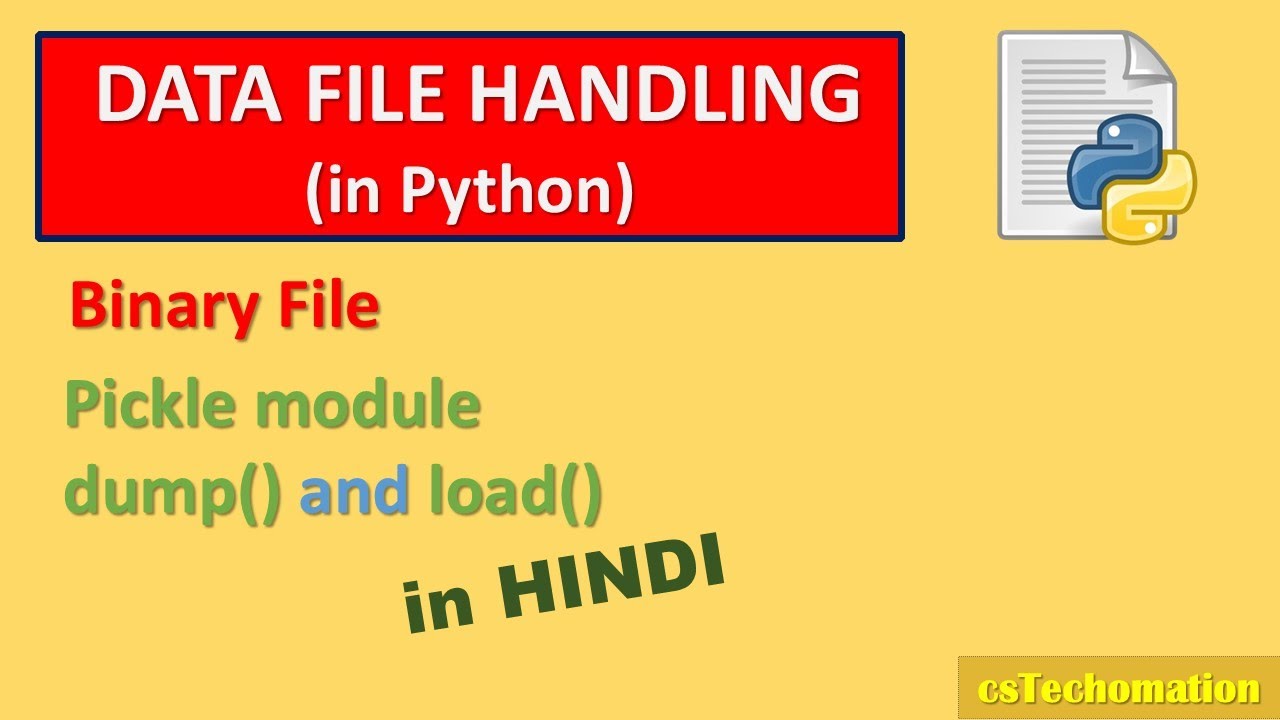 5. Data File Handling - Binary files | CBSE class 12 CS - YouTube