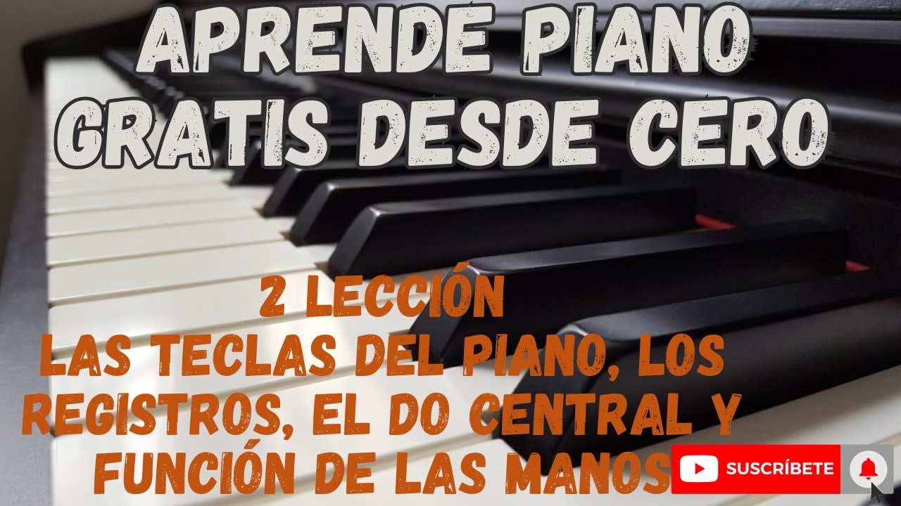 aprende PIANO GRATIS, las teclas y registros del piano, do central ...