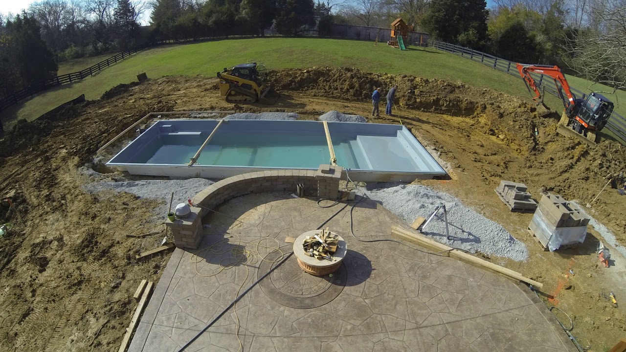 Brummett Pools Install of a 40' Pinnacle - YouTube