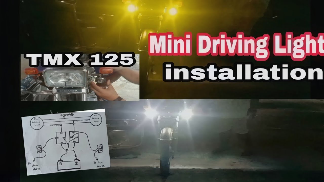 Mini Driving light installation with Diagram TMX 125ALPHA - YouTube