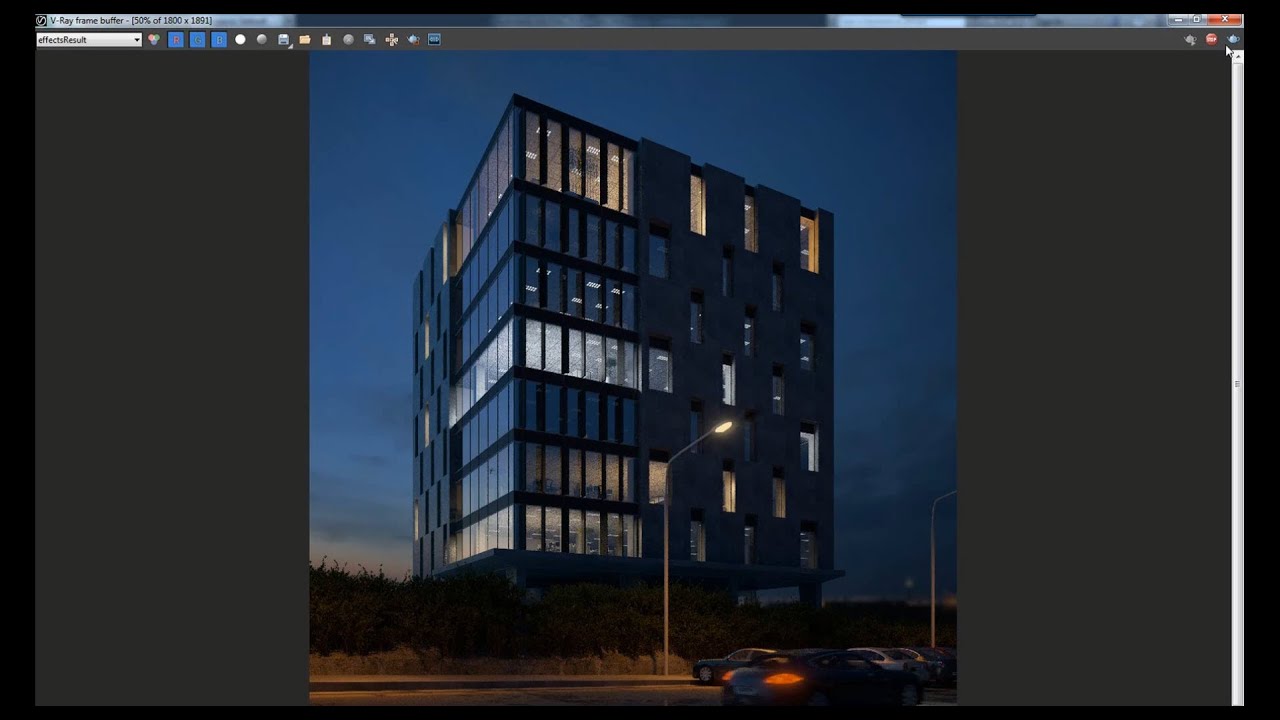 Rendering an Exterior at Night (3) - YouTube