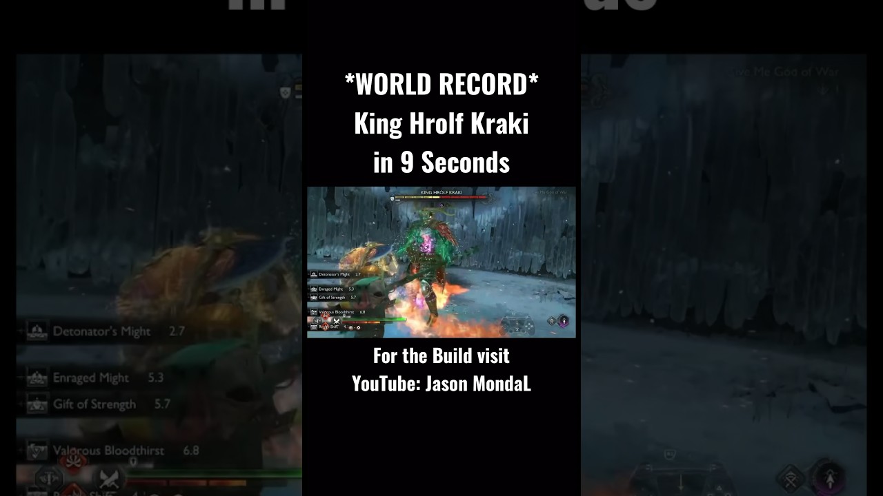 *WORLD RECORD* King Hrolf Kraki in 9 Seconds #godofwar # ...