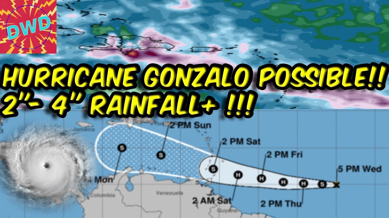Tropical Storm Gonzalo Forecast: HURRICANE Possible?!? - YouTube