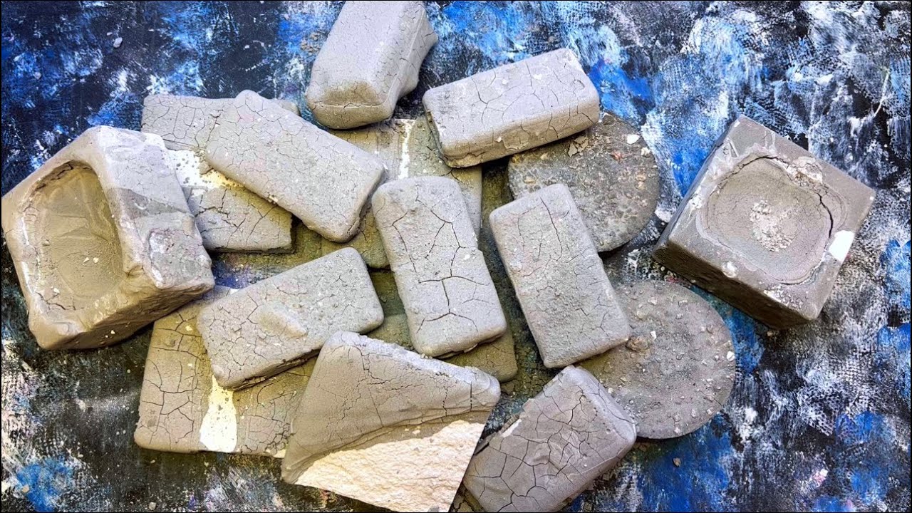 Gray dried cornstarch on fresh chalk | Asmr | Sleepaid | Oddly ...