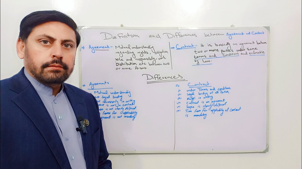 definition and difference between contract and agreement | difference ...