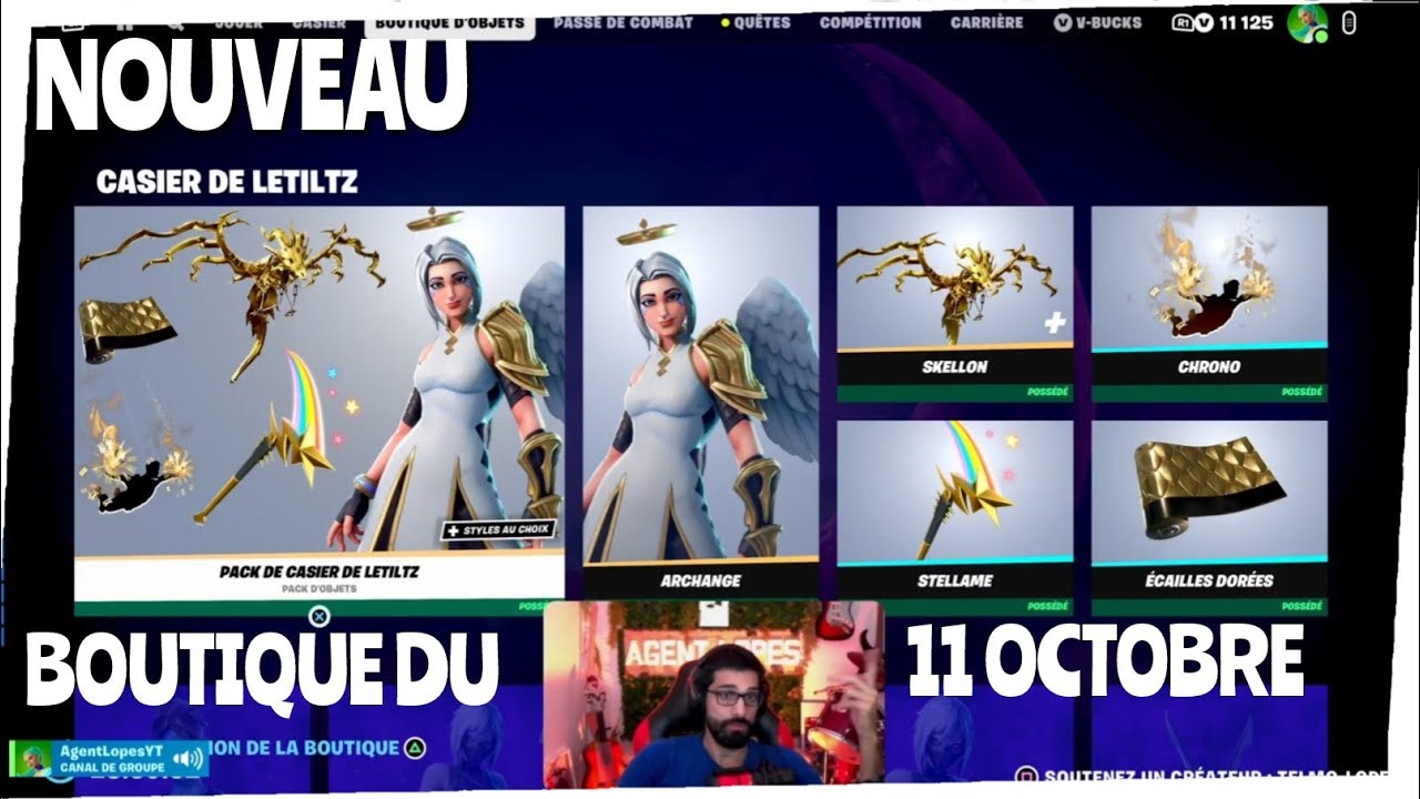 🔴 Nouveau casier de LETILTZ, Boutique FORTNITE du 11 octobre, item shop ...