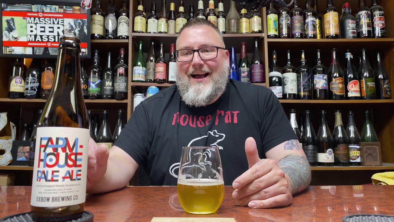Massive Beer Review 2799 Oxbow Brewing Farmhouse Pale Ale - YouTube