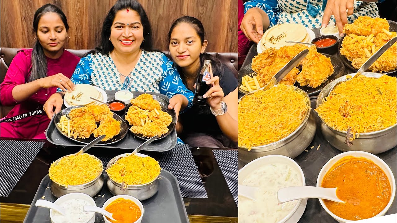 ARABIC STYLE FOOD | KFC | Chicken Biriyani | Butter naan roti | raita ...