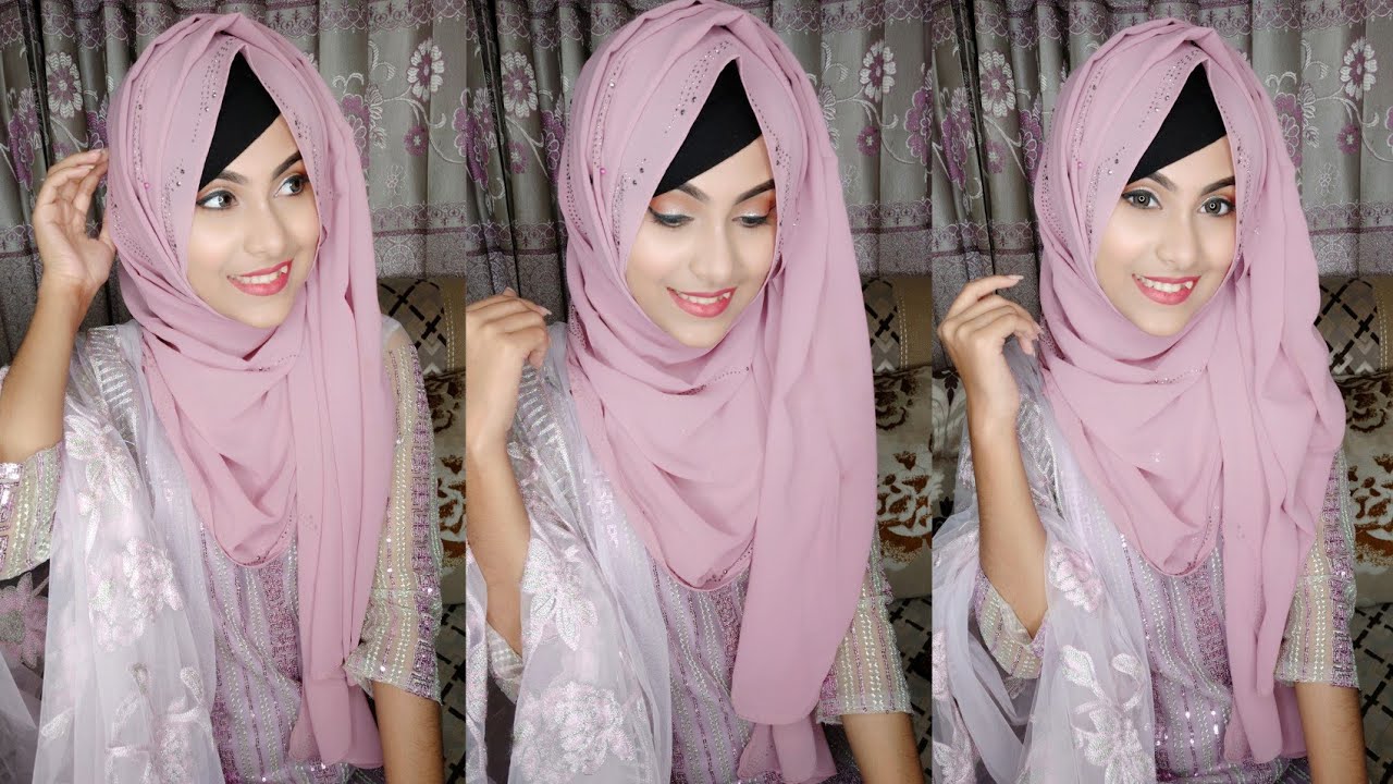 Party hijab tutorial/Wedding guest hijab tutorial/Hijab tutorial with ...