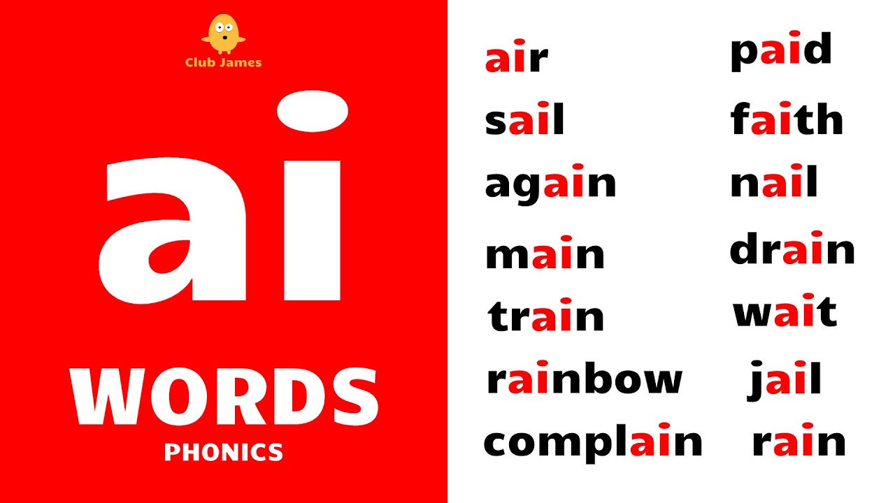 English Phonics ai Words With Example Sentences YouTube