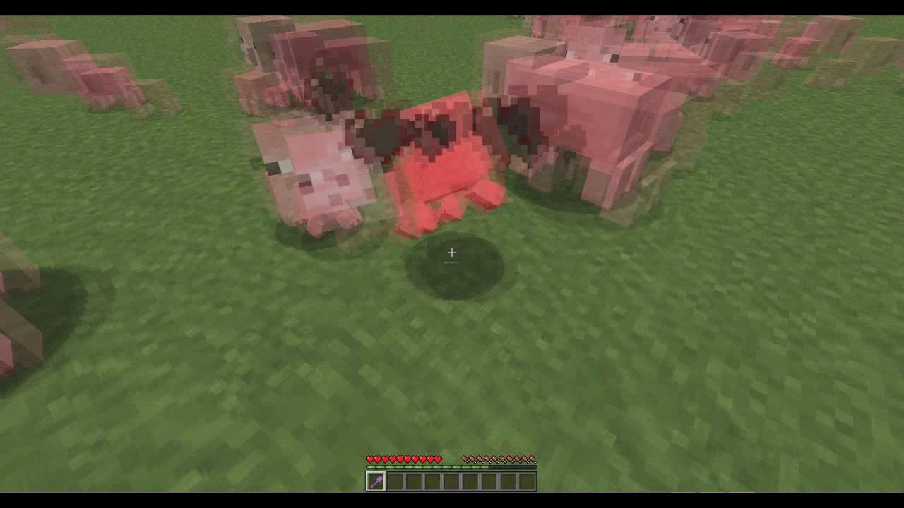 me killing 64 pigs in minecraft with a shovel sharpness 69 and every ...
