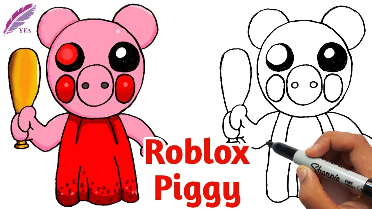 How to Draw Roblox Piggy Easy 🐷 Step by Step Drawing Tutorial - YouTube