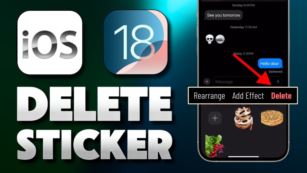 How To Delete Sticker iOS 18 (iOS 18 Update) - YouTube