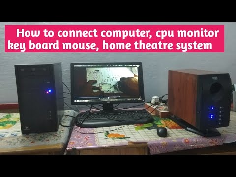 Computer connection,How to connect cpu monitor key board mouse - YouTube