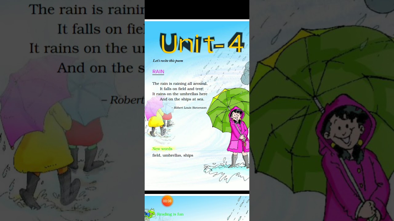 "RAIN " ;POEM CLASS 2 ENGLISH NCERT UNIT 4 - YouTube