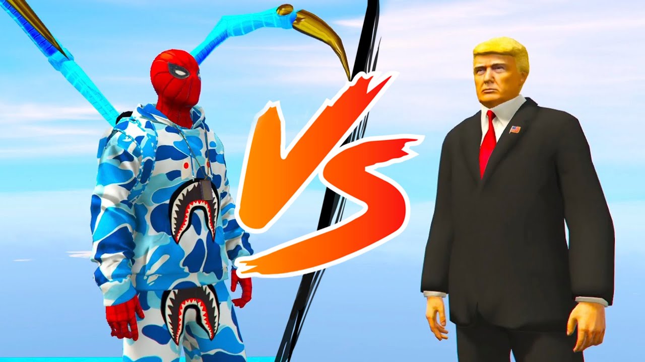 SPIDER MAN Takes on TRUMP in CRAZY Spiral Bridge Stunt Ride! 🌈🎀الرجل ...