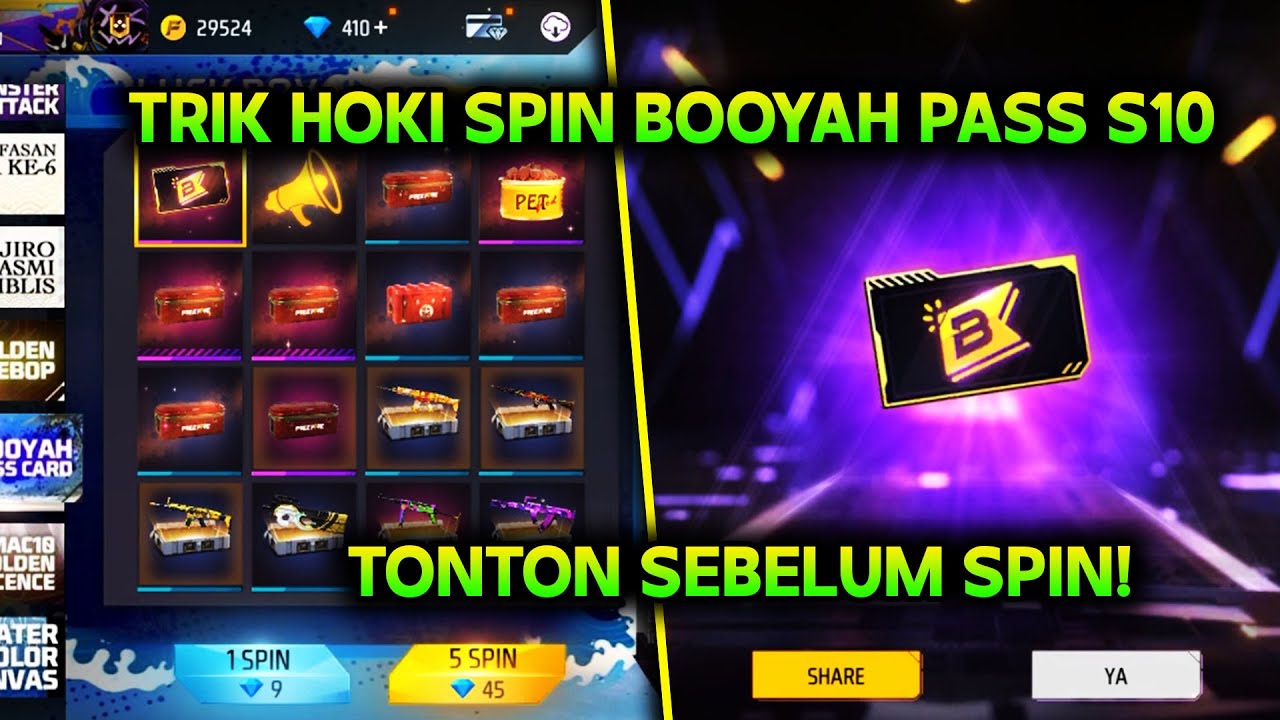 TRIK HOKI SPIN BOOYAH PASS SEASON 10 TERBARU FF !! - YouTube