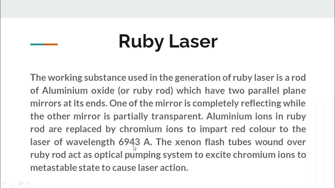 A.K.T.U Engineering Physics Working of Ruby Laser Part 2 - YouTube