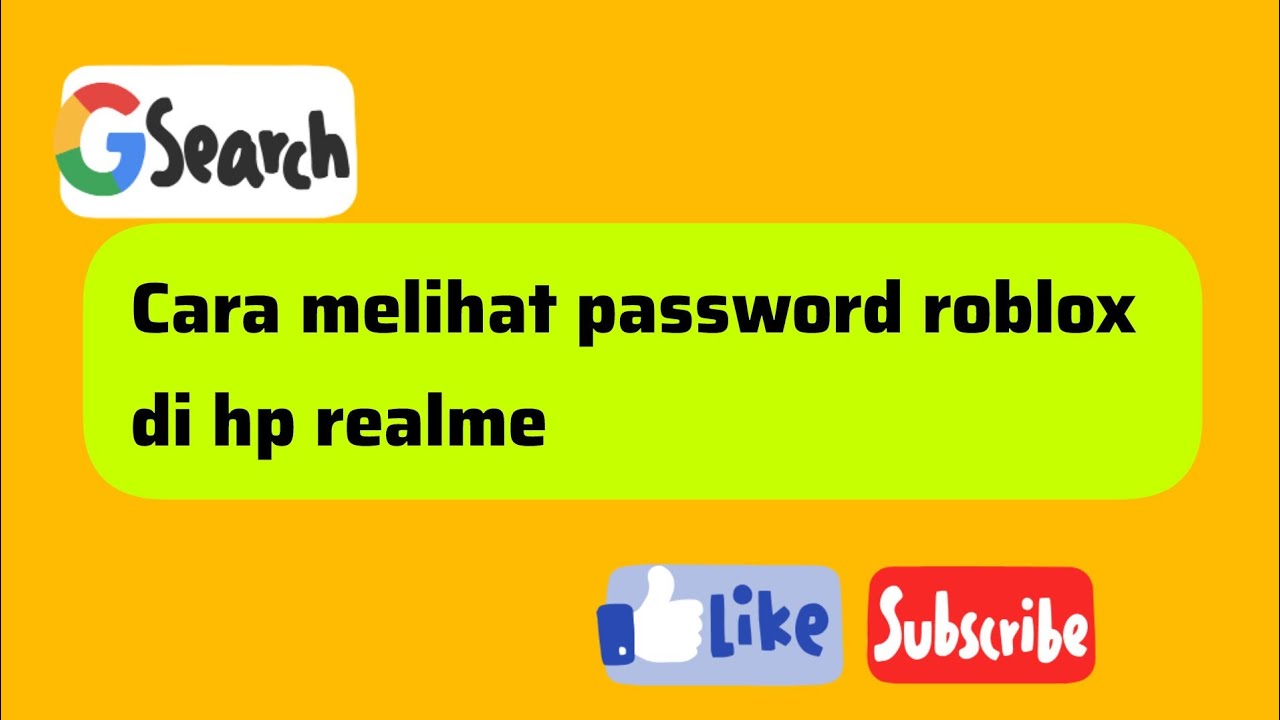 Cara melihat password roblox di hp realme - YouTube