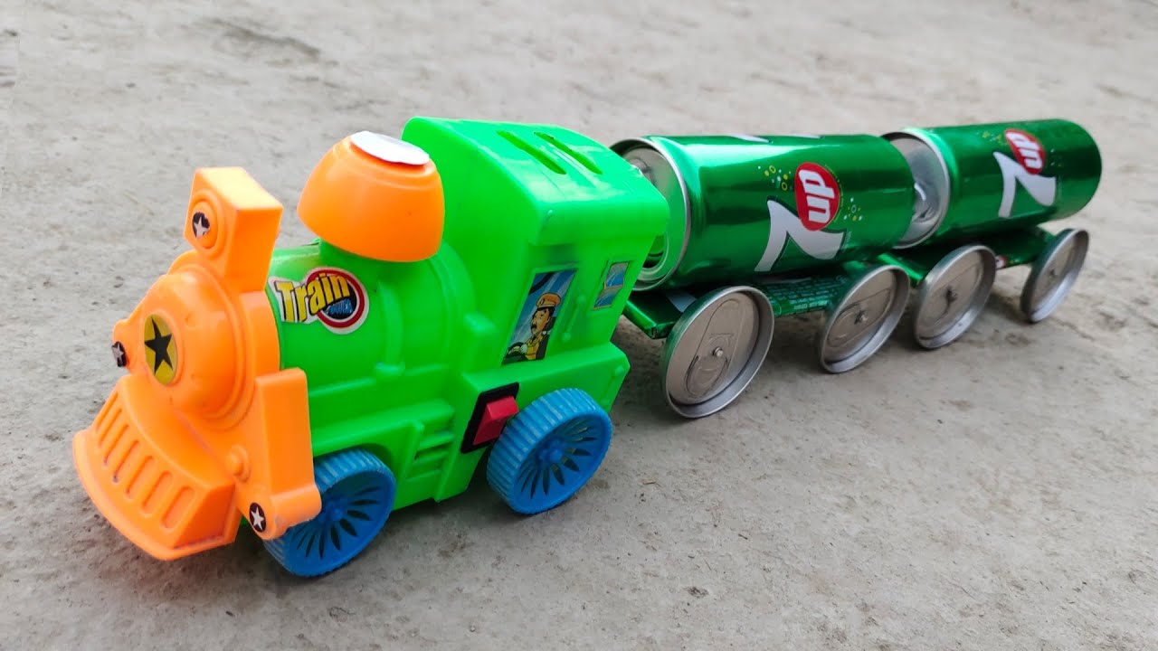 How To Make Mini Toy Train With 7Up Soda Can 🚂🚃 - YouTube