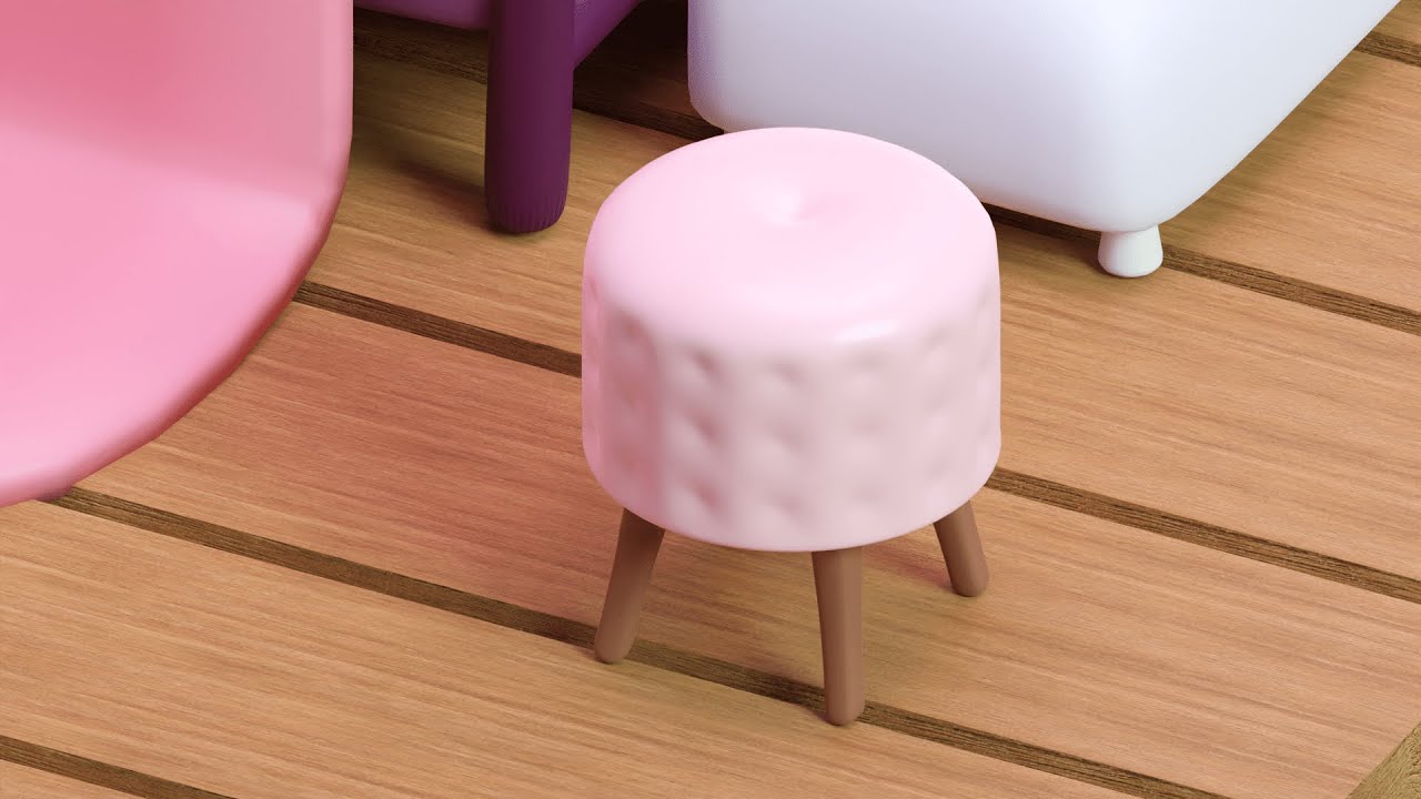 How to Create this Cute Ottoman in Blender - YouTube