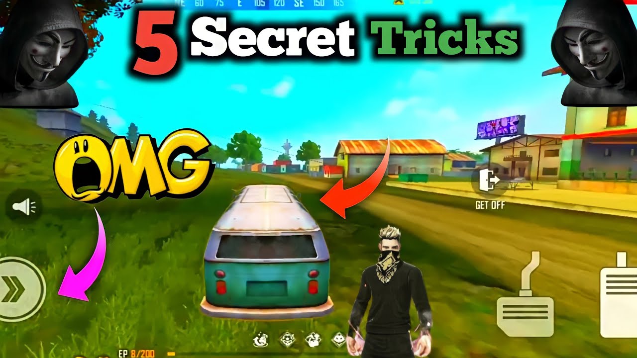 Free Fire Secret Tricks || Top 5 Hiding Place Free Fire || Rank Push ...
