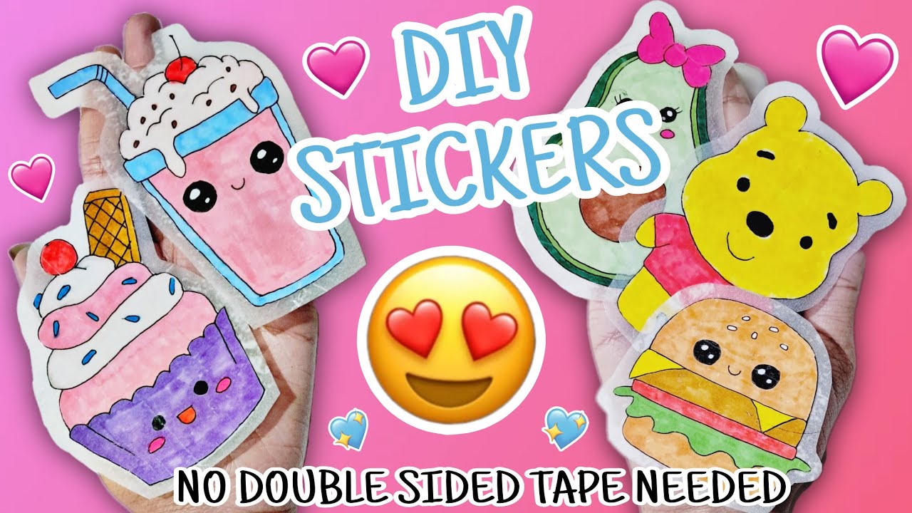 No Tape? No Problem! Sticker making without double sided tape 😍 - YouTube