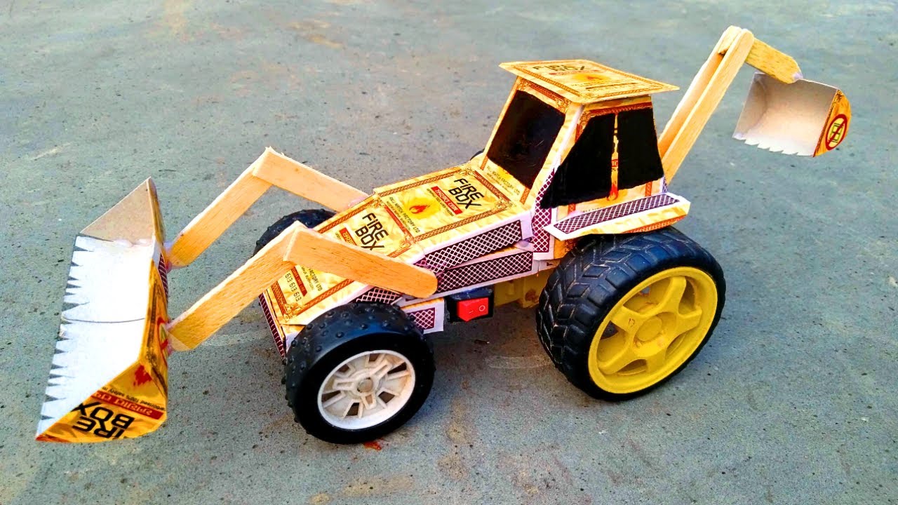 how to make JCB at home from matchbox - Diy JCB Backhoe Loader - mini ...