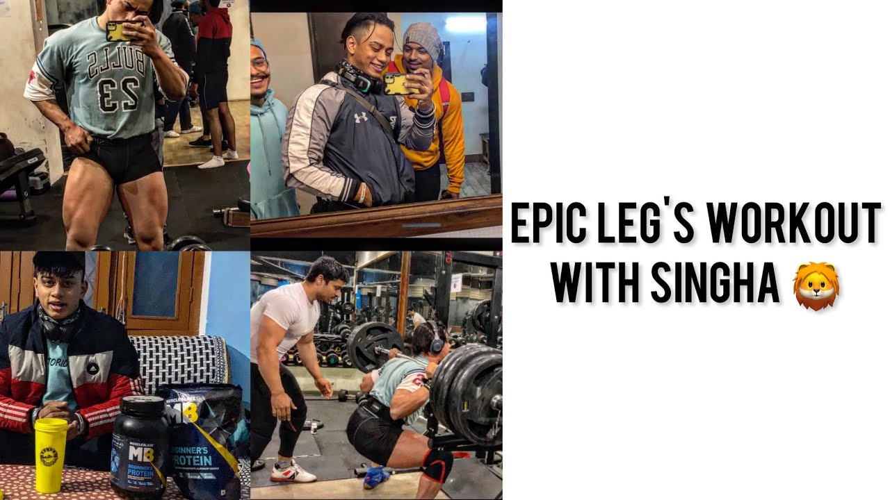 //EPIC LEG'S WORKOUT 205KG WITH @FitMindsvlogs 🦁 //AND MUSCLEBLAZE ...