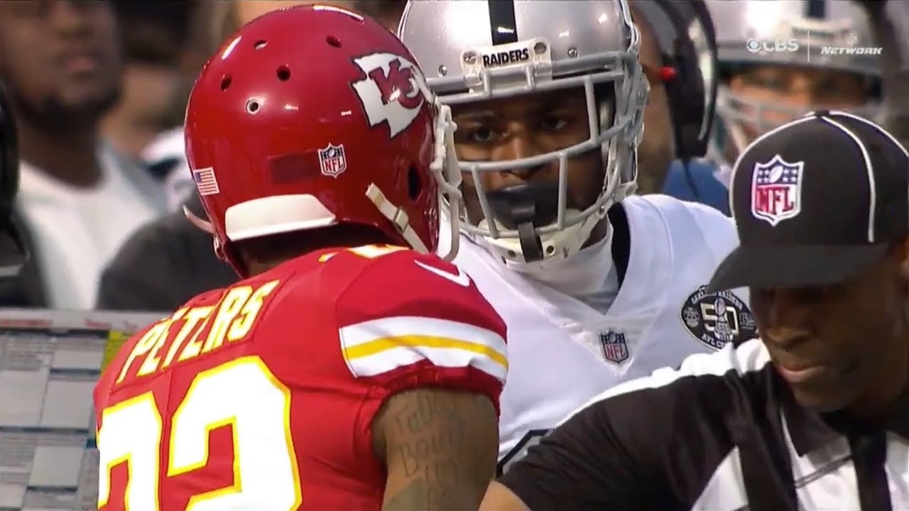 Amari Cooper & Michael Crabtree vs Marcus Peters (2017 wk 7) | WR vs CB ...