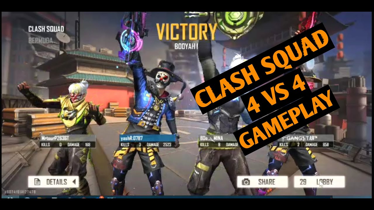 clash squad 4 VS 4 gameplay -- Garena free fire - YouTube