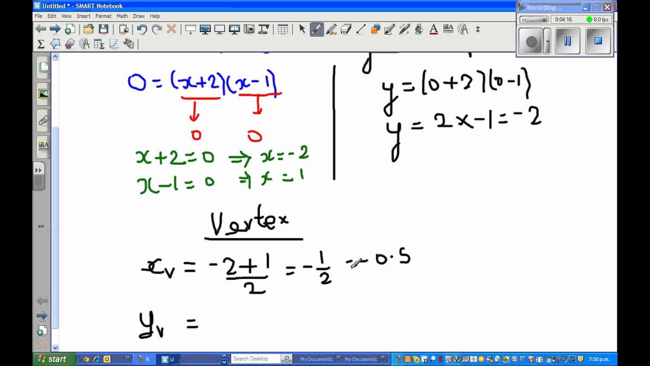 Graphing factorized quadratic equation - YouTube
