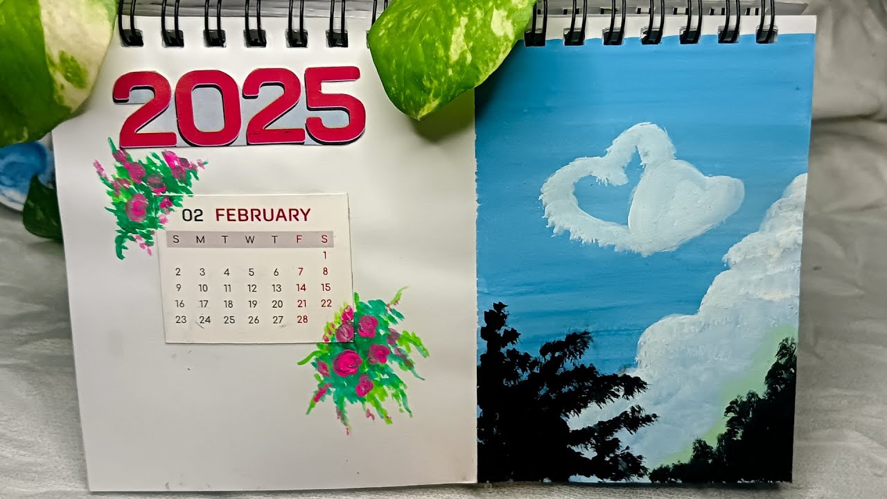 Handmade February 2025 Calendar | DIY Art & Painting #February2025 # ...