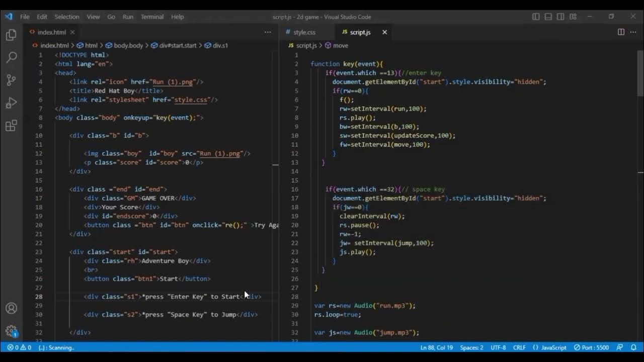 Javascript 2D Game - YouTube