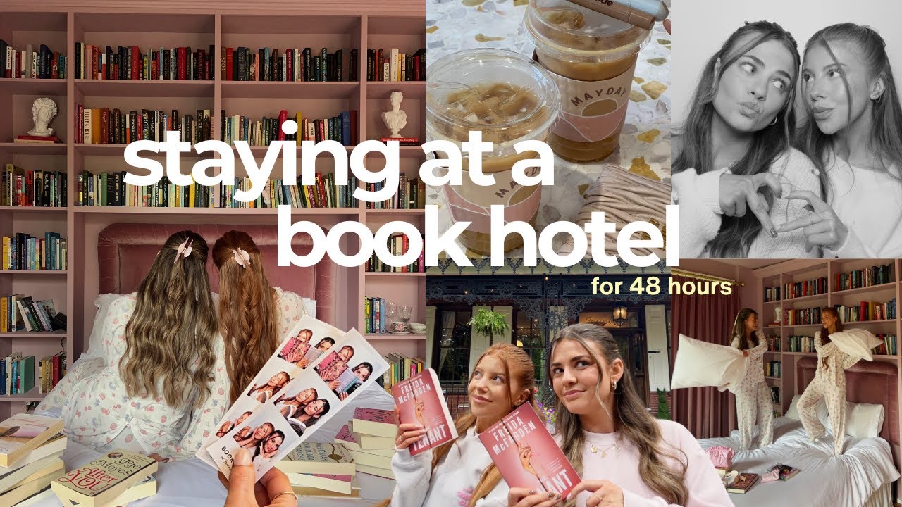 ULTIMATE book vlog with my bestie 🛍️ 📖 👯‍♀️☕️ *staying at a book hotel ...