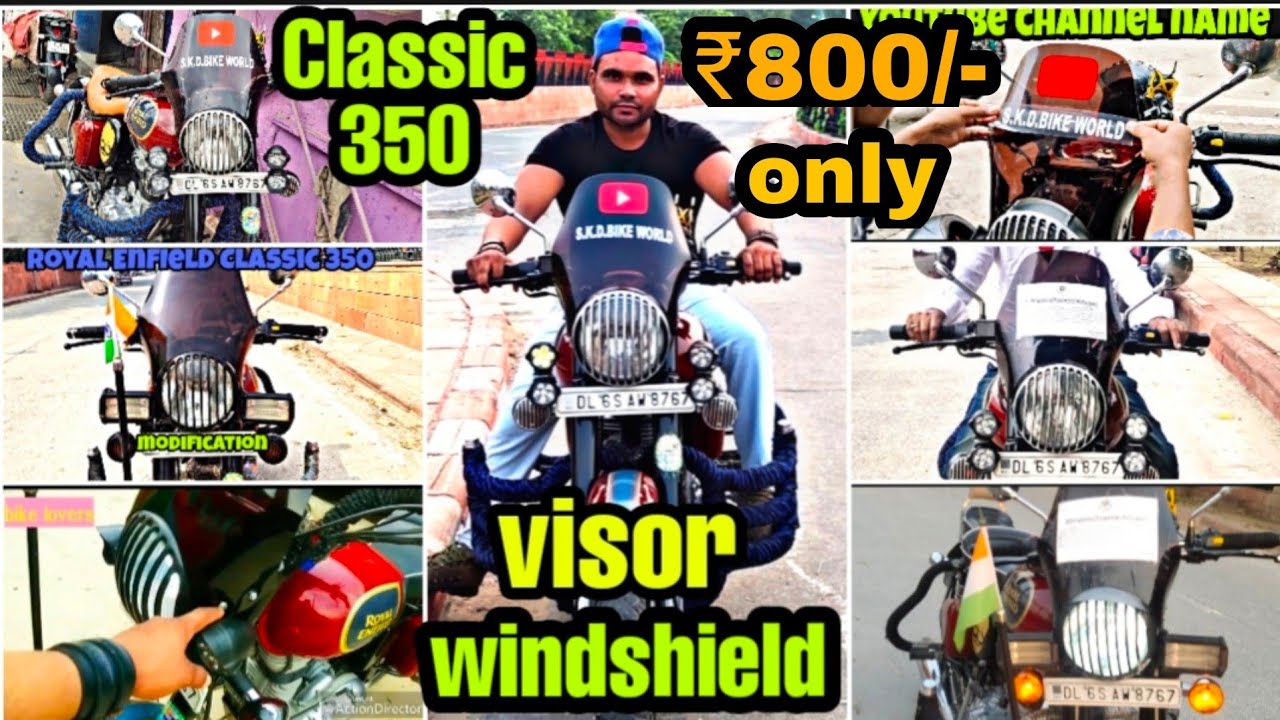Royal Enfield best windshield visor for Himalayan style - YouTube