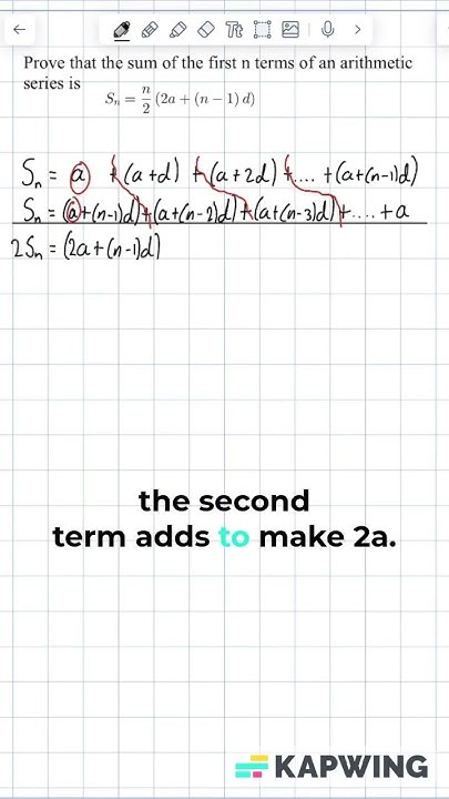 ARITHMETIC SERIES FORMULA PROOF - A-level Maths Sequences and Series ...