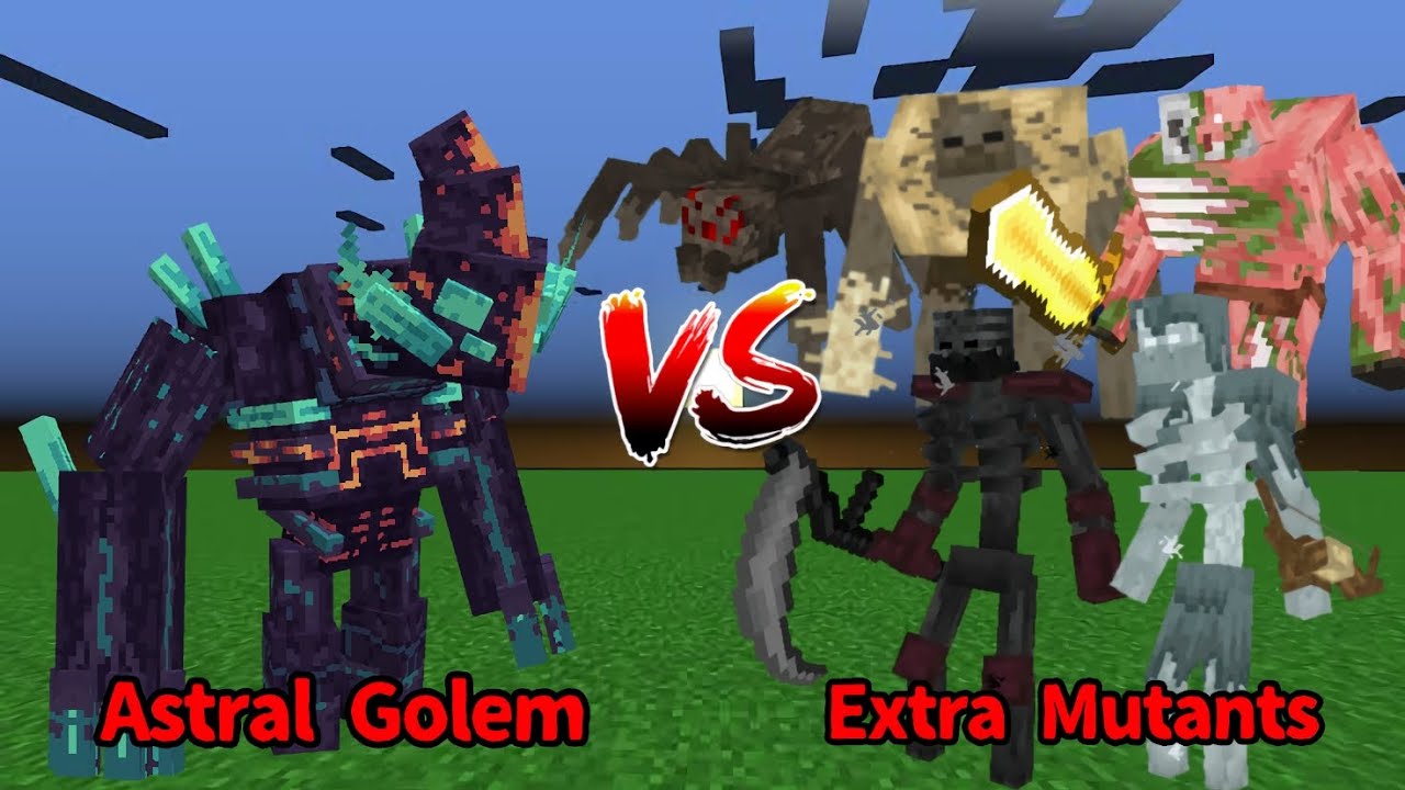 Astral Golem vs Extra Mutants | Minecraft Mob Battle - YouTube
