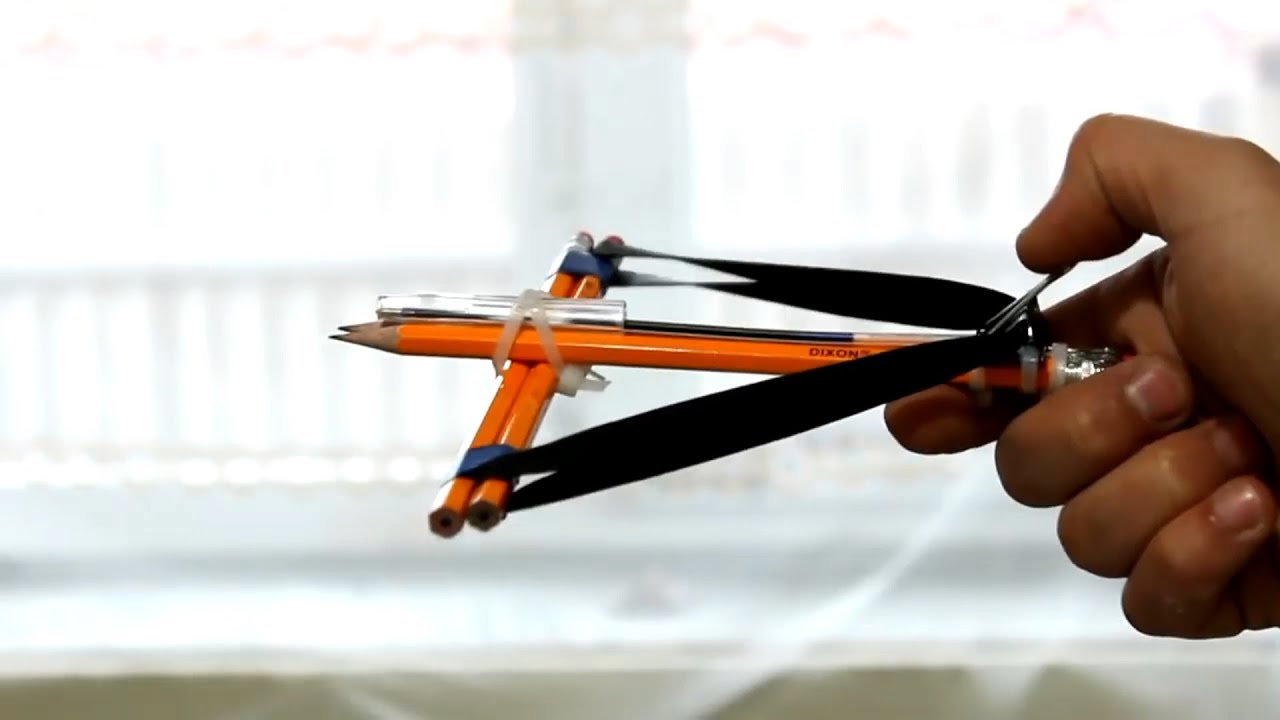 How to make a pencil crossbow - YouTube