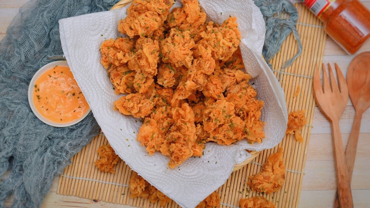 Curly Chicken Popcorn No Eggs (Gurihnya berlayer-layer) - YouTube