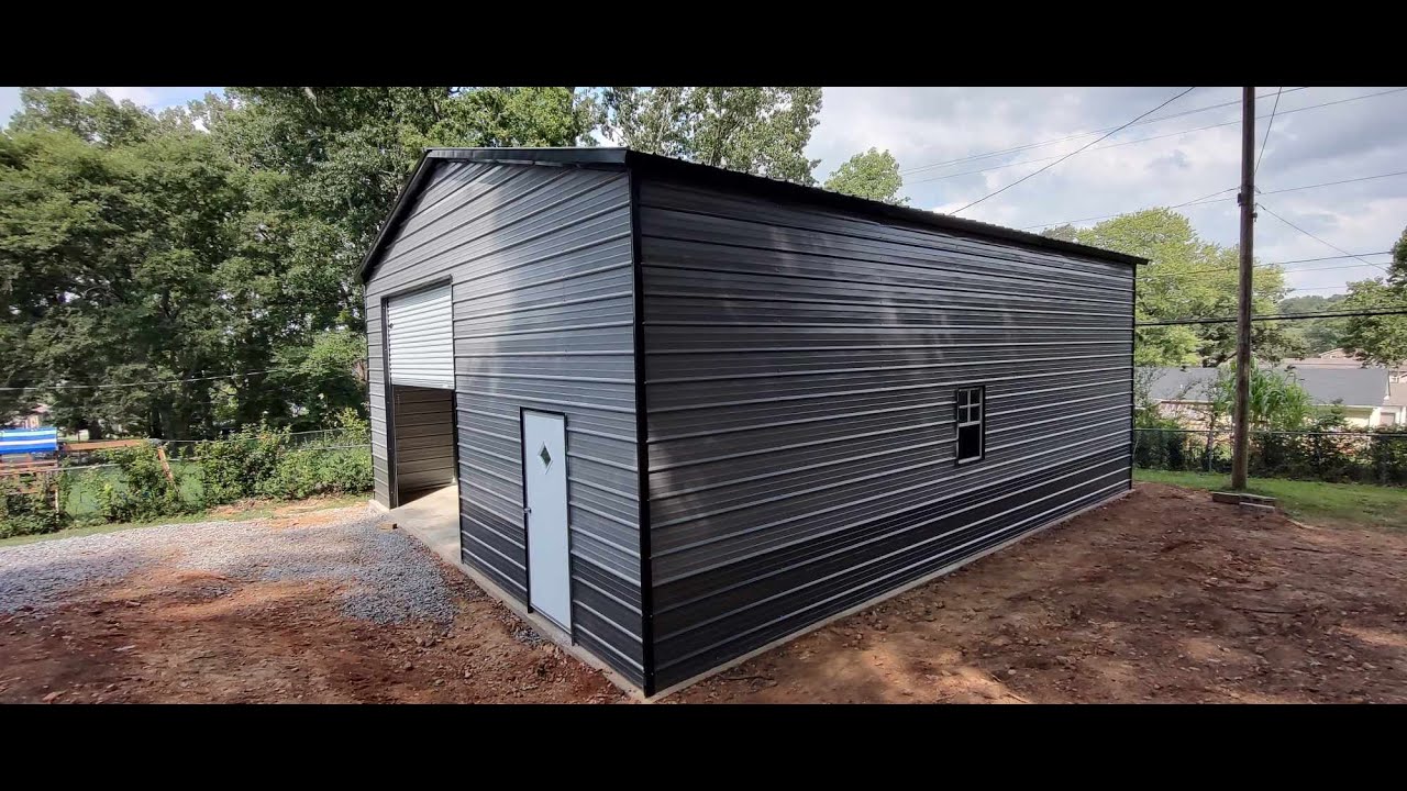 30x36 Metal building time lapse - YouTube