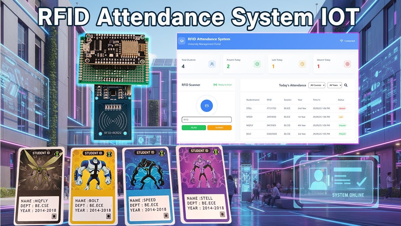 College / School Student Attendance System on RFID With App IoT ...