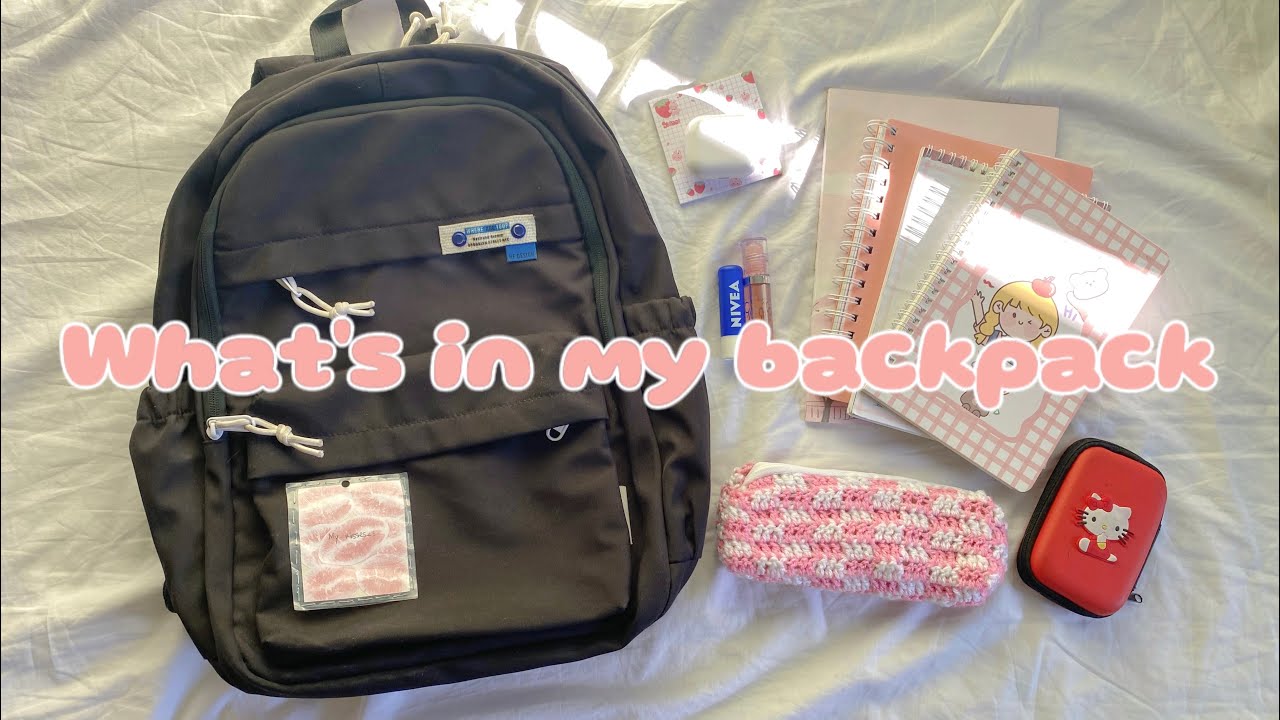 🤍What's in my backpack🤍pink and minimalist💗 - YouTube