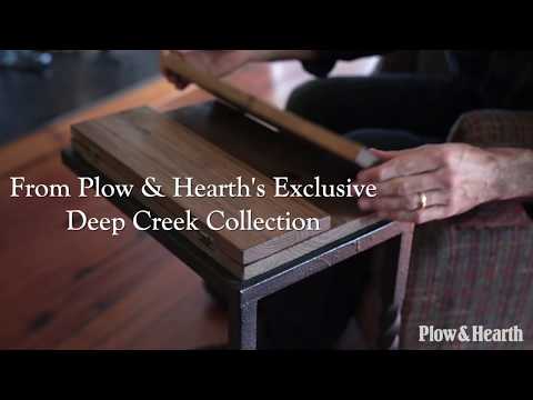 Deep Creek Pull-Up Table in Rustic Wood and Metal SKU# 59A15 - Plow & Hearth