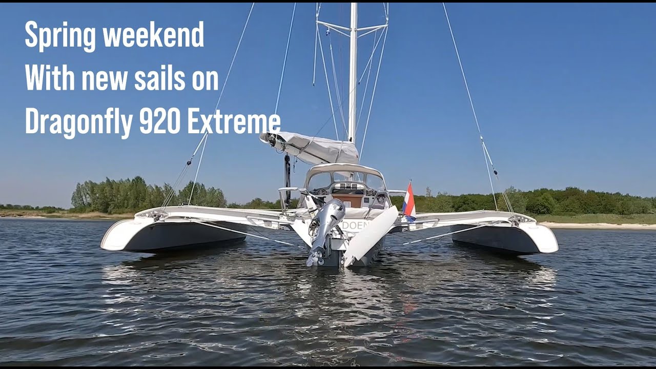 2023 Spring Weekend with New Sails on Dragonfly 920 Extreme trimaran ...
