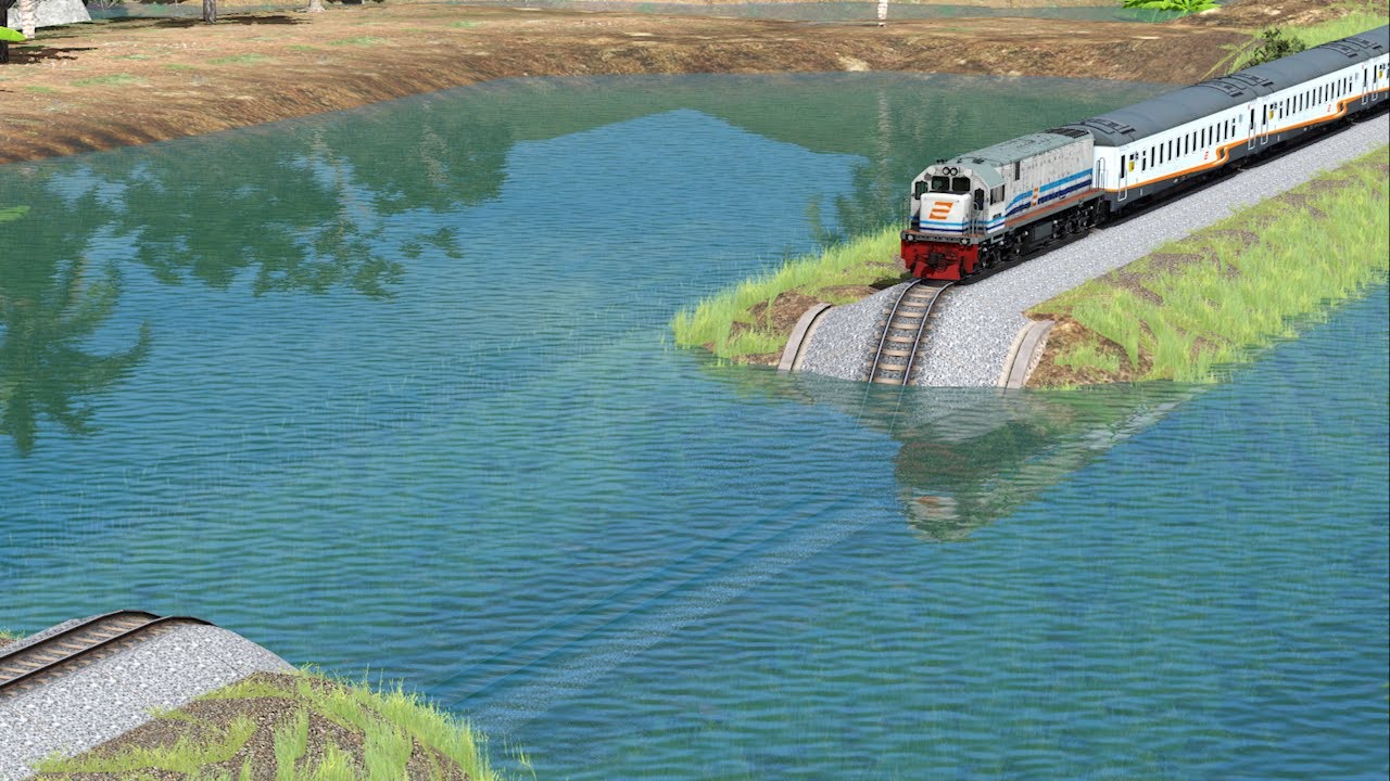 Kereta Api Melewati Rel Jembatan Buntu | Train Passing Dead Bridge ...