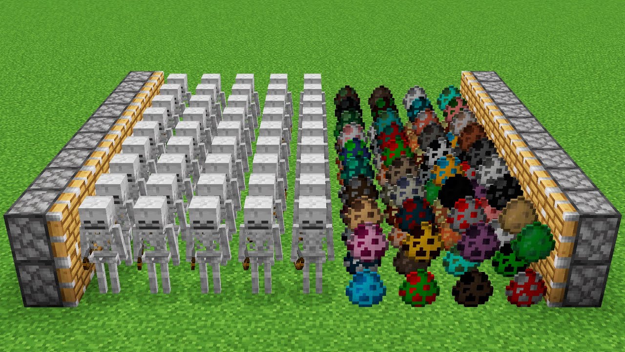 x400 skeleton and all eggs minecraft combined - YouTube