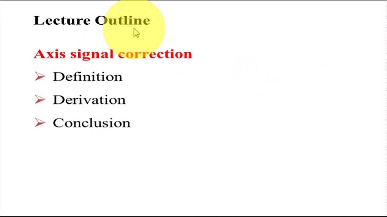 Axis signal correction - YouTube