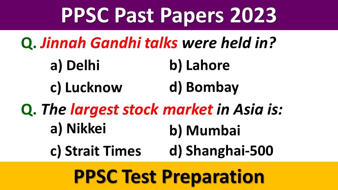 PPSC Past Papers 2023 | PPSC Test Preparation 2023 | PPSC Past Papers ...